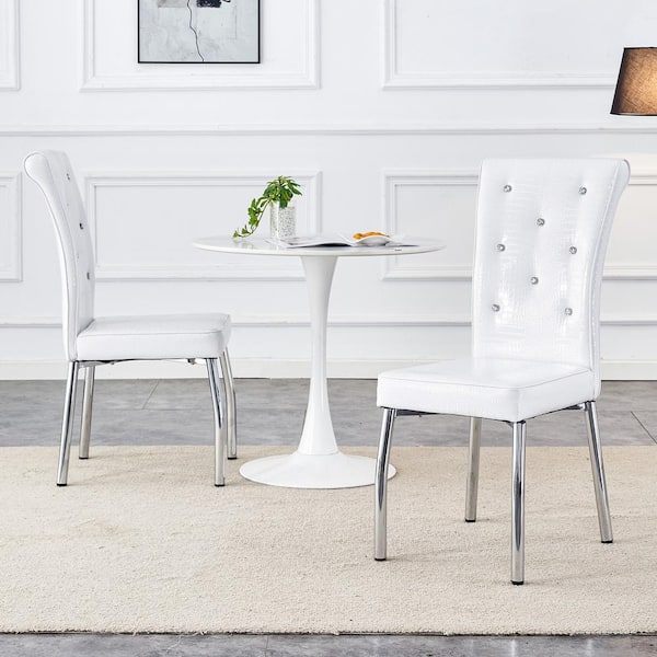 White faux leather kitchen chairs store