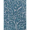 Unique Loom Outdoor Curl Teal Blue 9 ft. x 12 ft. Area Rug 3144876 ...