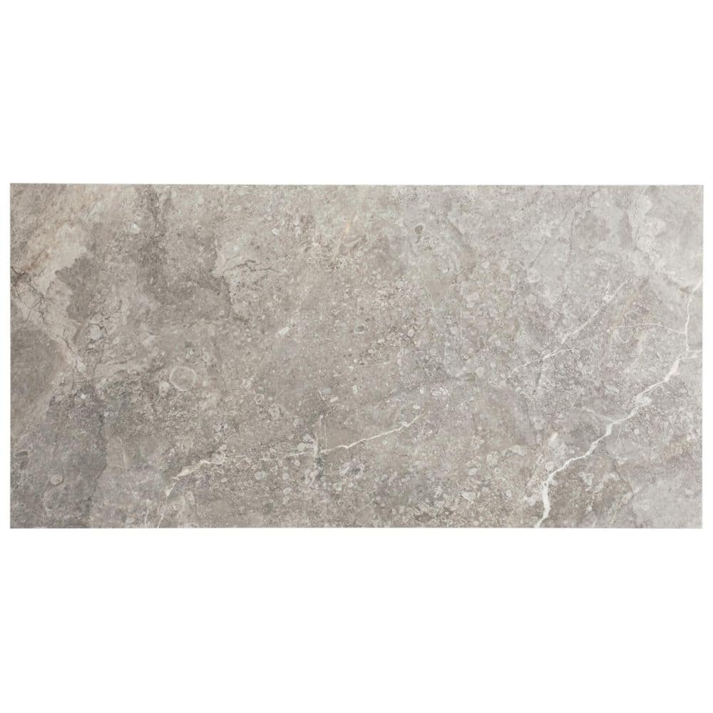Ivy Hill Tile Areno Fossil Gray 8 in. x 0.35 in. Matte Porcelain Floor and Wall Tile Sample ...