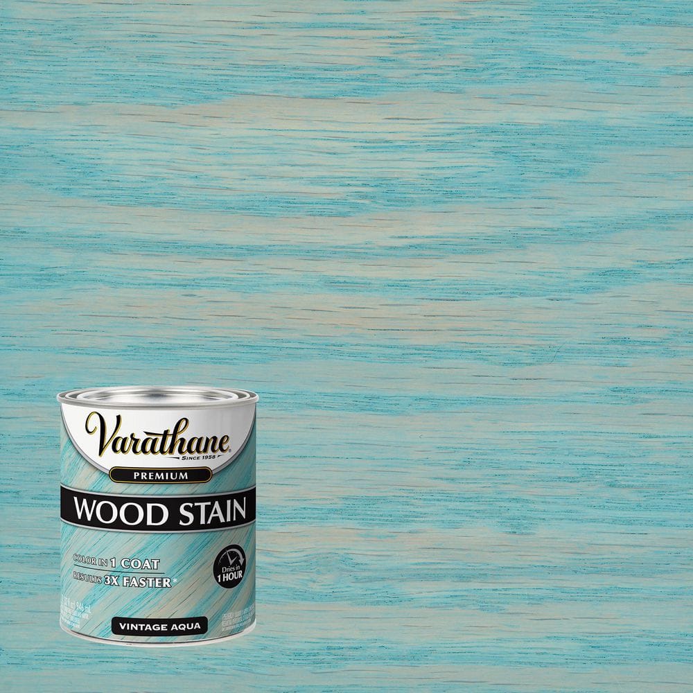 Varathane 1 qt. Vintage Aqua Premium Fast Dry Interior Wood Stain (2 ...
