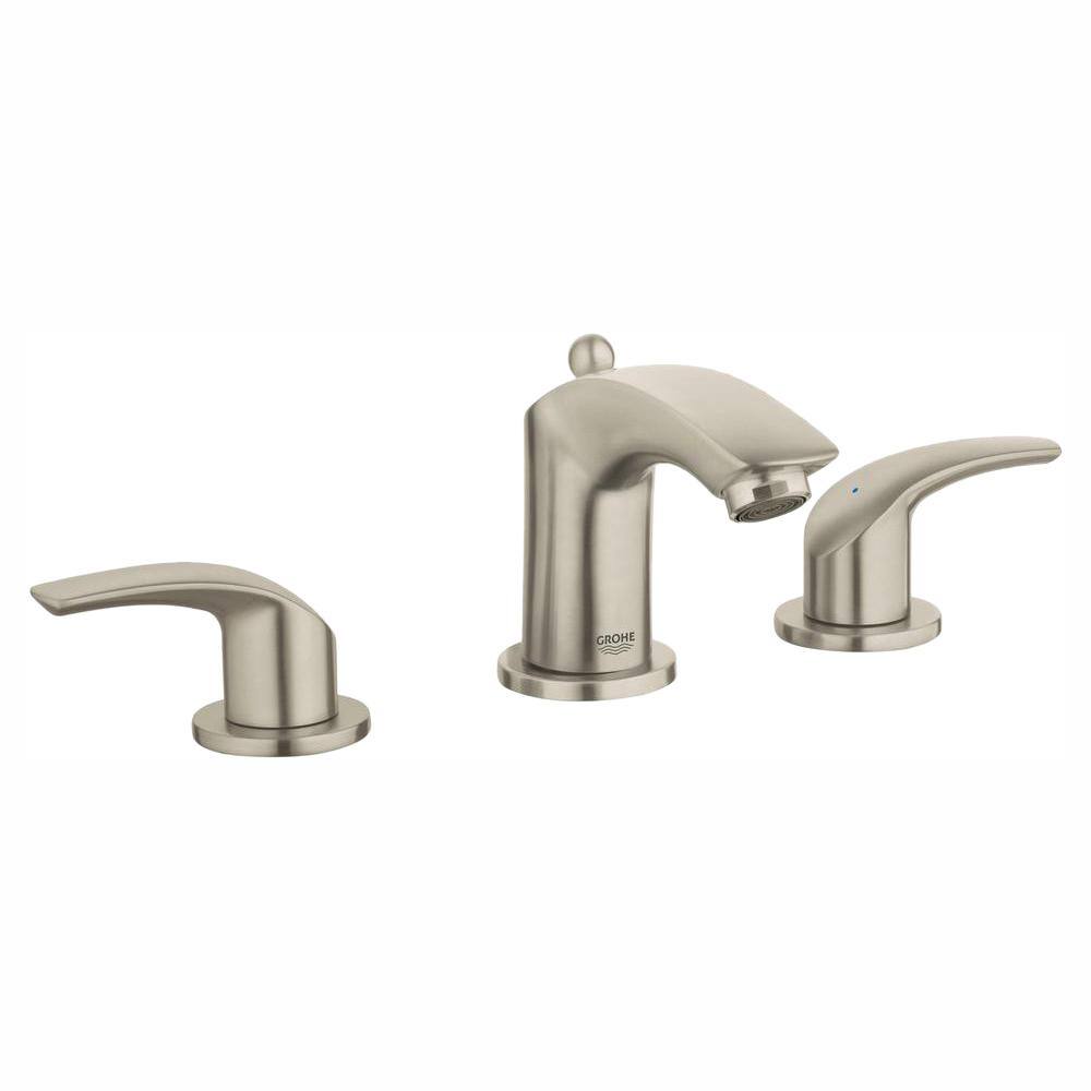 GROHE Eurosmart 8 in. Widespread 2-Handle 1.2 GPM Bathroom Faucet in ...