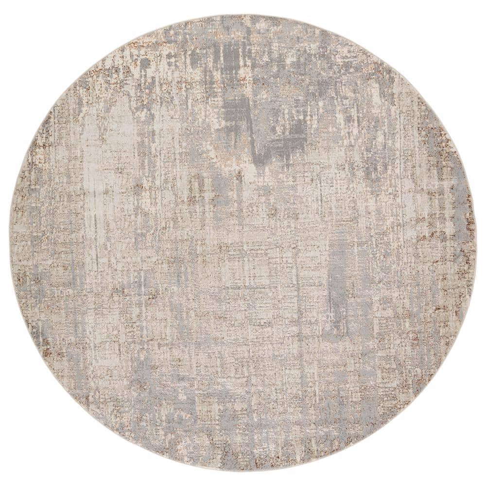Jaipur Living Aiza Gray/Taupe 8 ft. x 8 ft. Round Rug RKG148870 - The ...