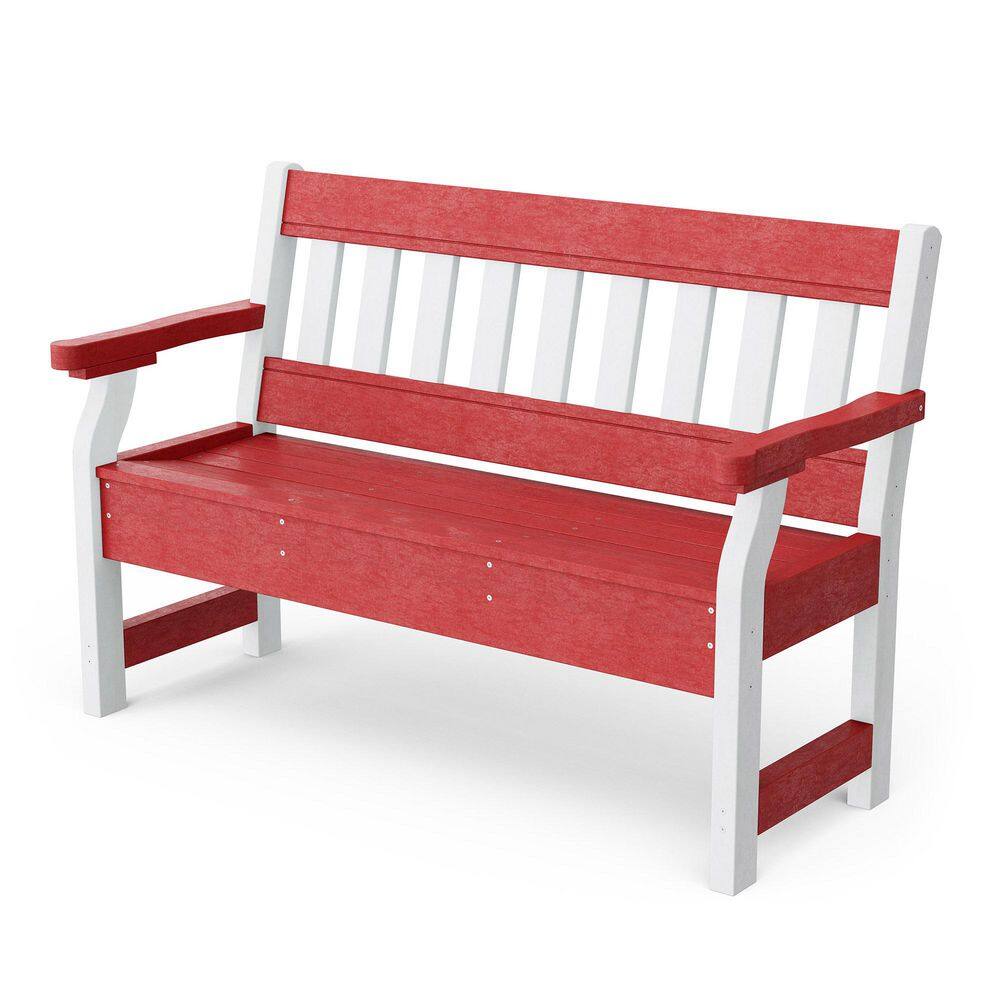 Wildridge Heritage Cardinal Red and White HDPE Plastic Outdoor Garden ...