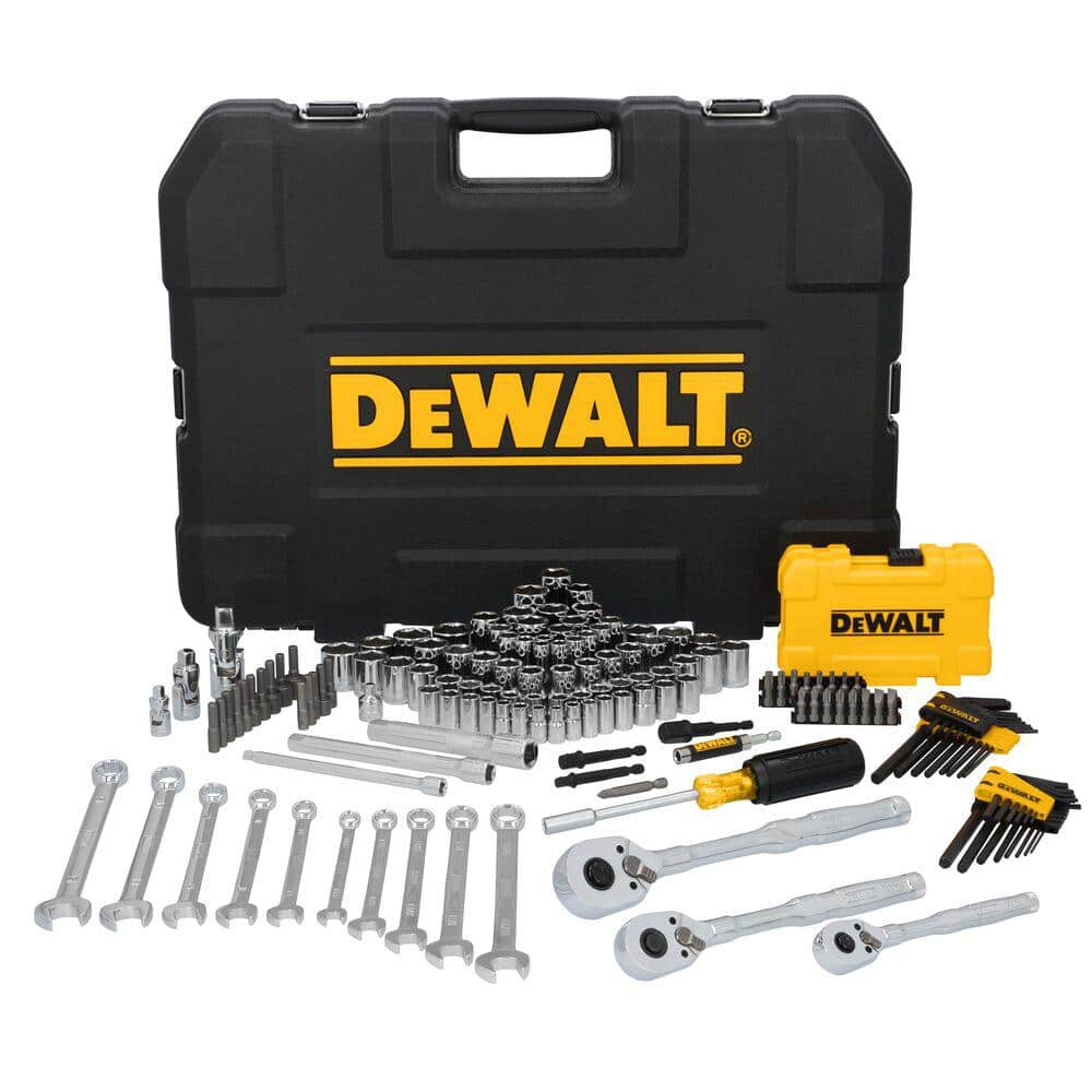 DEWALT 1/4 in. 3/8 in. and 1/2 in. Drive SAE/Metric Mechanics Tool Set ...