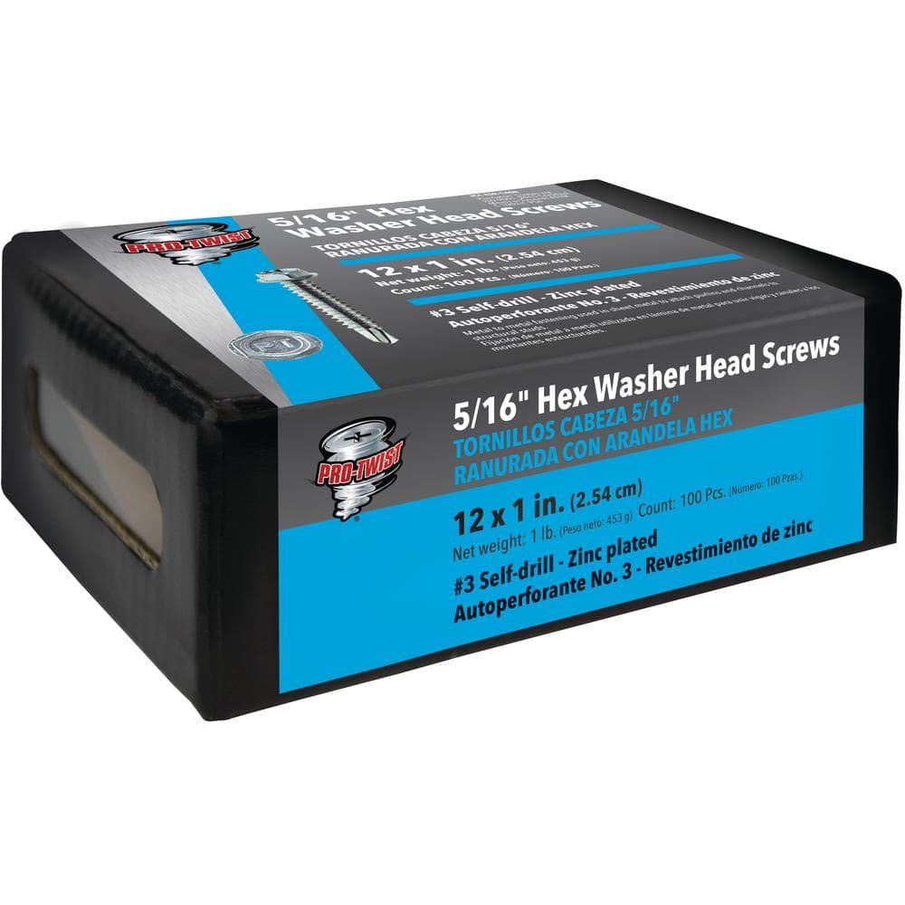 Pro-Twist #12 x 1 in. Hex Washer Head Sheet Metal Screws 1 lb. Box ...