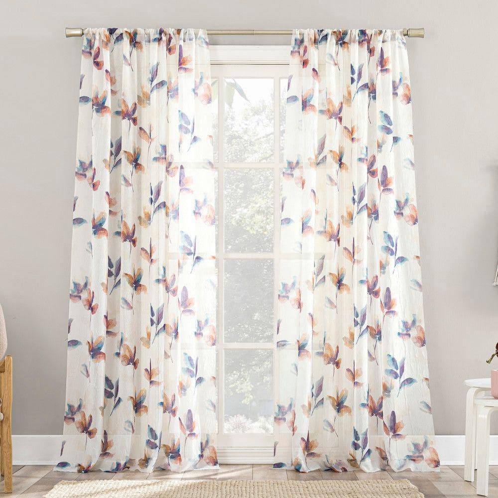 No. 918 MULTI Polyester Floral 51 in. W x 84 in. L Crushed Printed Rod ...