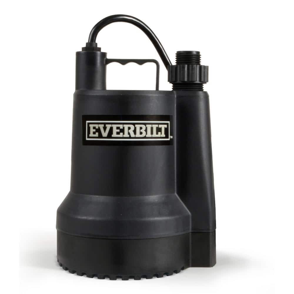 Everbilt 1/6 HP Plastic Submersible Utility Pump SUP54-HD - The Home Depot