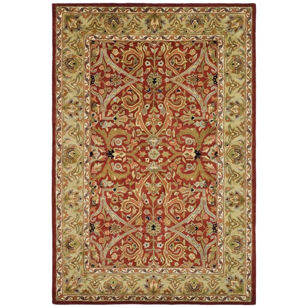SAFAVIEH Heritage Red/Gold 5 ft. x 8 ft. Antique Border Floral Area Rug ...
