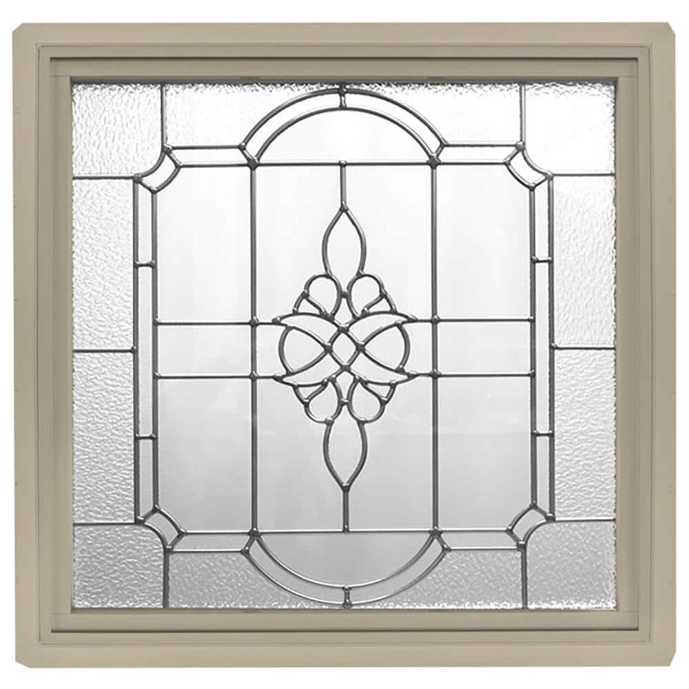Hy-Lite 23.5 in. x 23.5 in. Tan Frame Victorian P E Nickel Caming 1 in ...