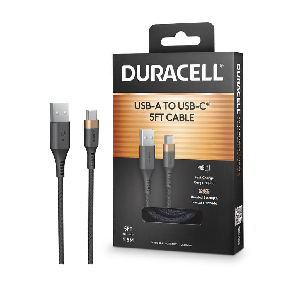 Duracell Duracell USB-C to USB A cable DMP-CB-AC15BS - The Home Depot