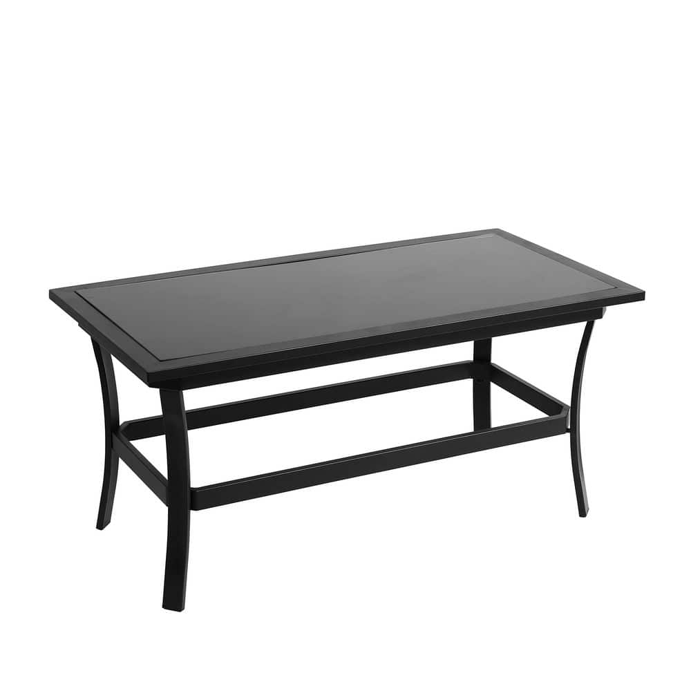 Uixe Black Rectangle Outdoor Coffee Table OD1003-TABLE - The Home Depot