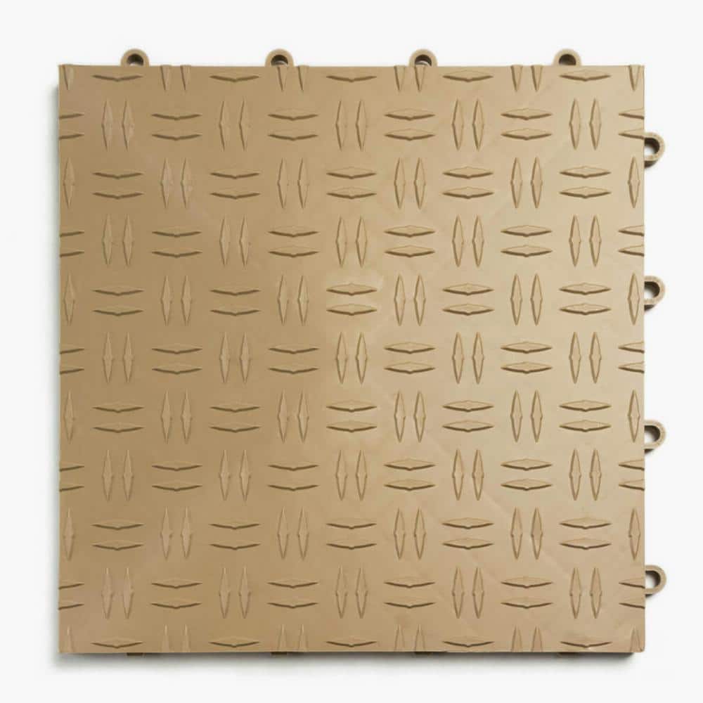 MotorDeck Diamond Beige 12" x 12" x .5" Modular Garage Flooring Tile 24 ...