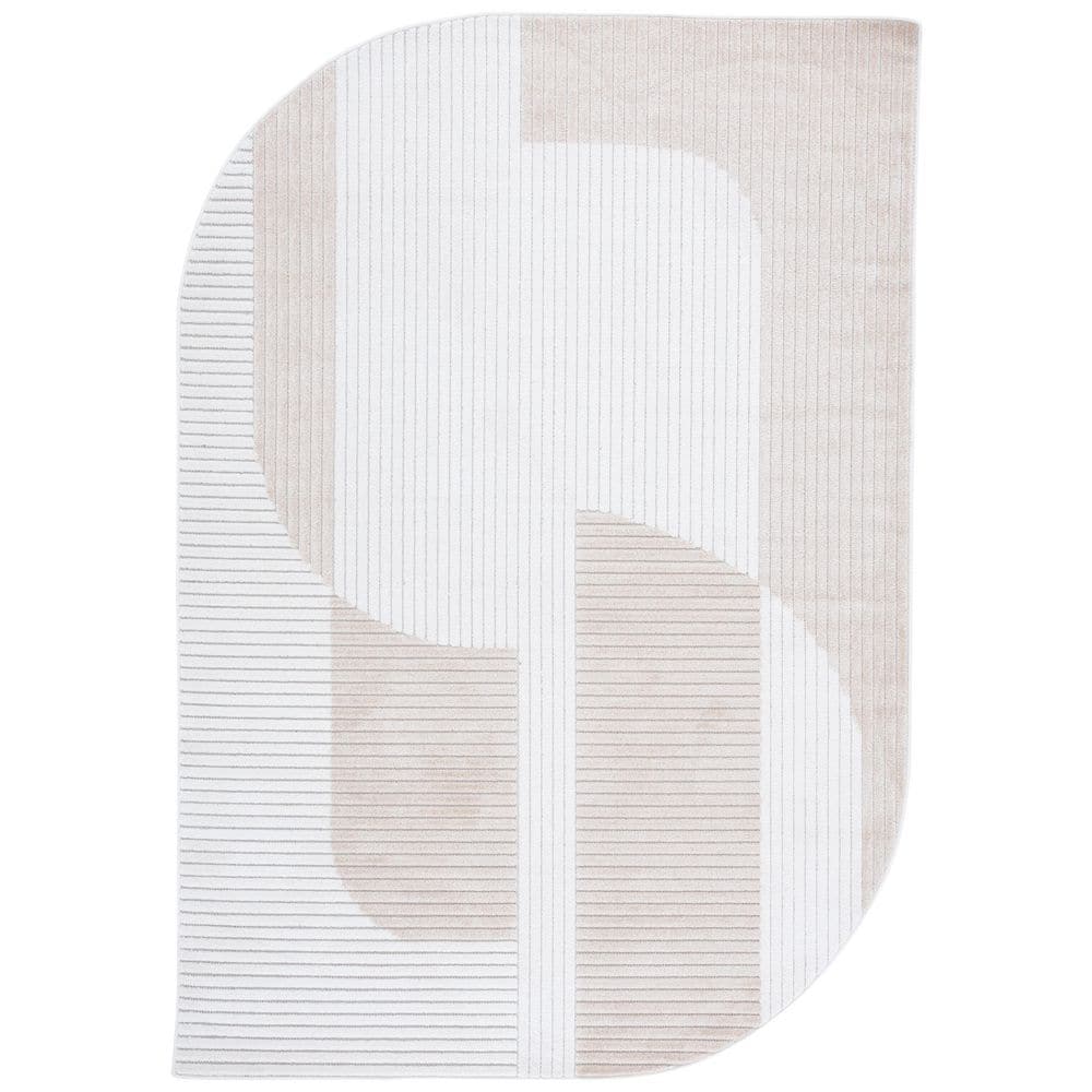 SAFAVIEH Contour 8 ft. x 10 ft. Ivory/Beige Abstract Geometric Abstract ...