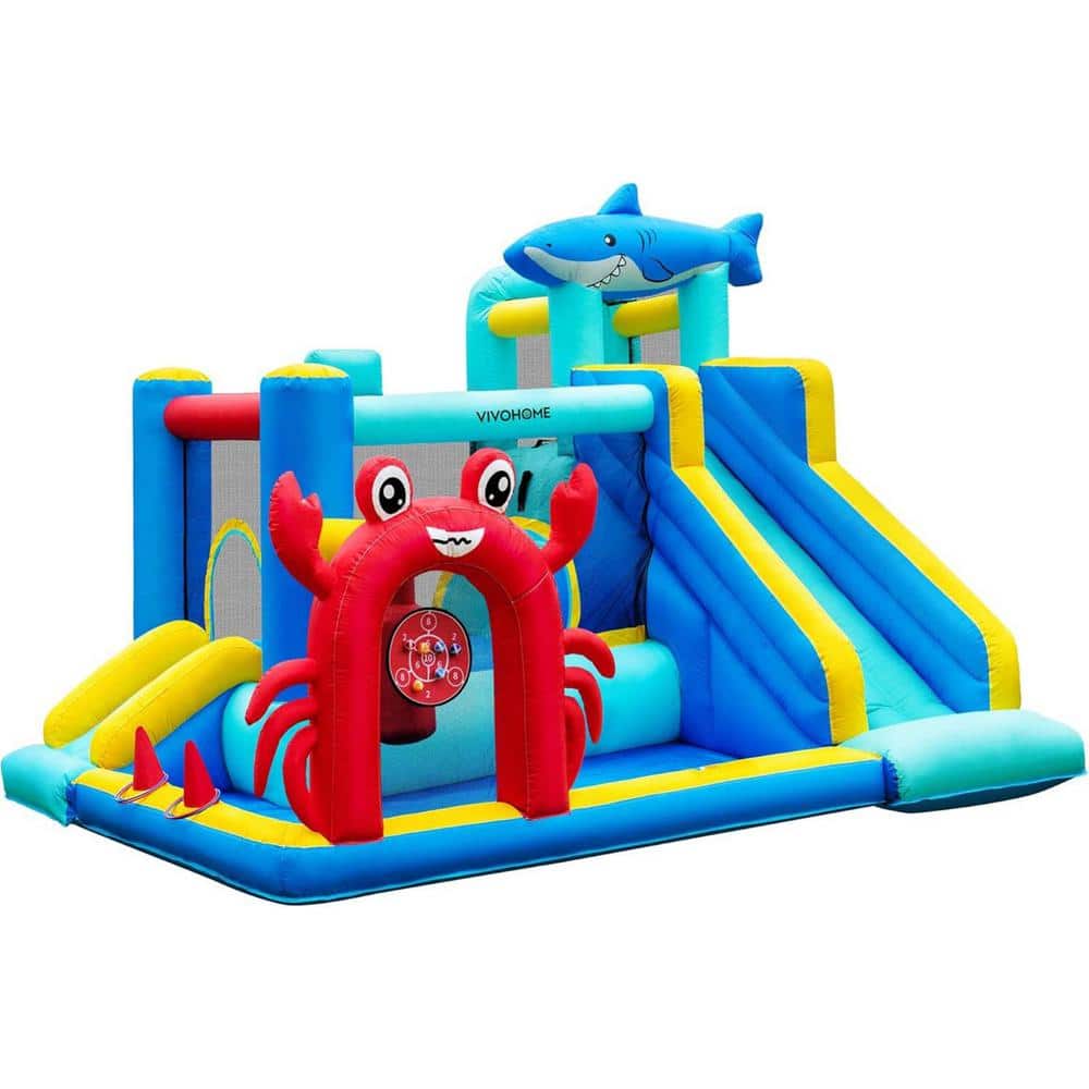 VIVOHOME Sea Theme Inflatable Bounce House with Slide and 450-Watt Air ...