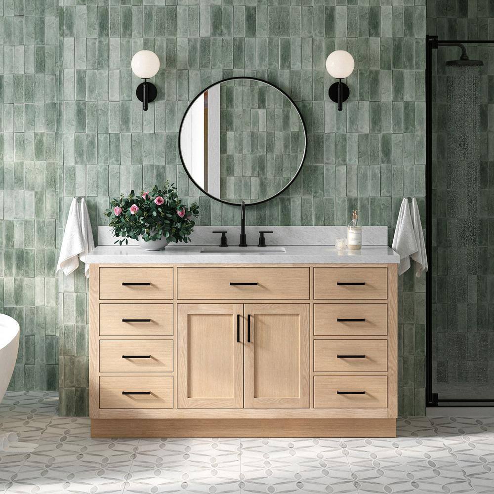ARIEL Hepburn 60 in. W x 22 in. D x 36 in. H Single Sink Bath Vanity in ...