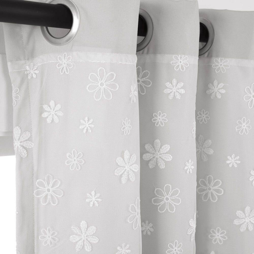 HOMEBOUTIQUE Dylin Flower 40 in. W x 84 in. L Embroidery Light ...