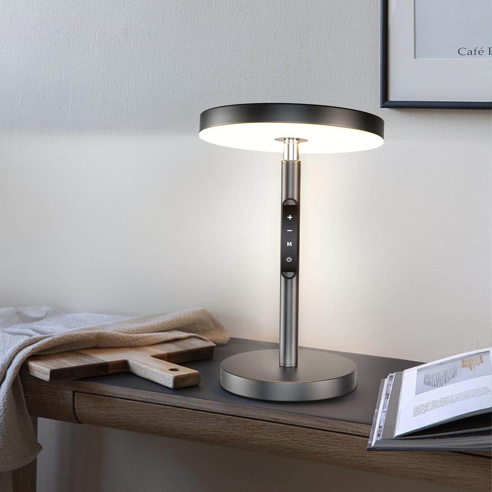 BICIK 14.39 in. Black Dimmable LED Desk Lamp With Touch Control H-TB04 ...