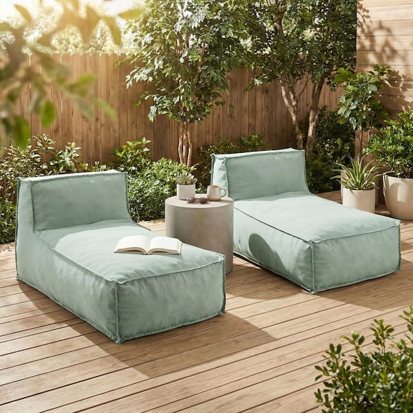 CHRISTOPHER KNIGHT HOME Sophie Mint Olefin L-Shaped Patio Bean Bag ...
