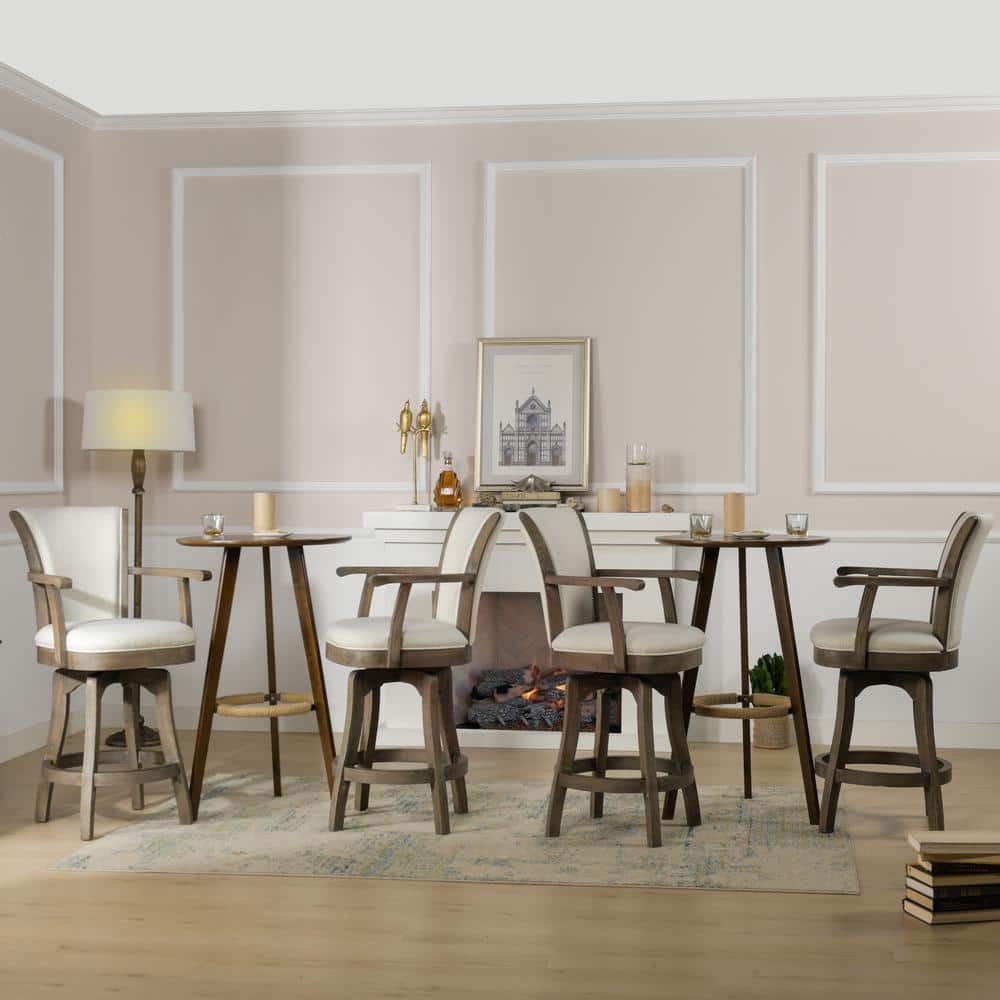 Jennifer Taylor Williams 27 in. White Modern Rustic High Back Swivel ...