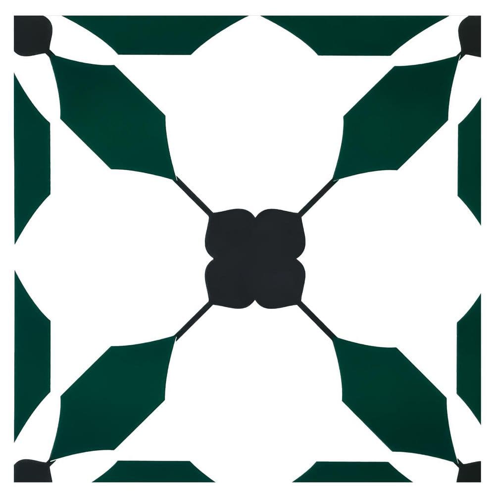 Jade Green Geometric 7.87 in. x 7.87 in. Waterproof Vinyl PVC Peel ...