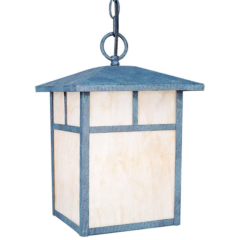 Volume Lighting 13.5 in. 1-Light Verde Green Outdoor Lantern Box ...