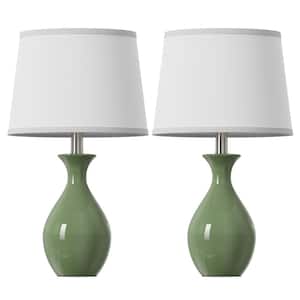 Novogratz x Globe Electric Haydel 21 in. 2-Light Sage Green Table Lamp ...