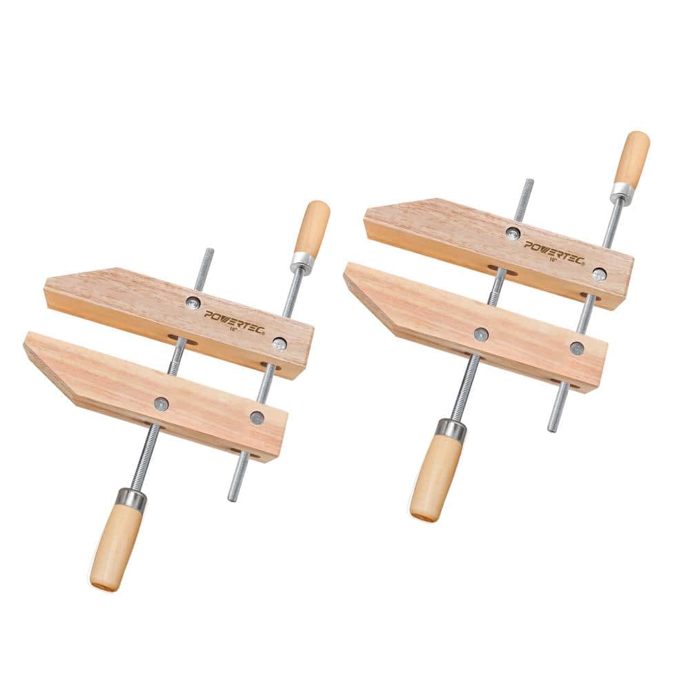 POWERTEC 10 in. Wooden Handscrew Clamp Hand Screw Clamps for ...