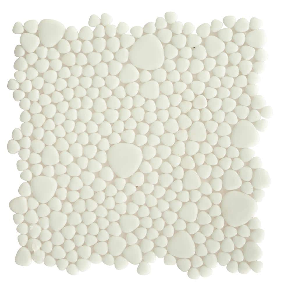 The Tile Doctor 6 in. x 6 in. Blue Purest Glass Tile Love Glossy Glass ...