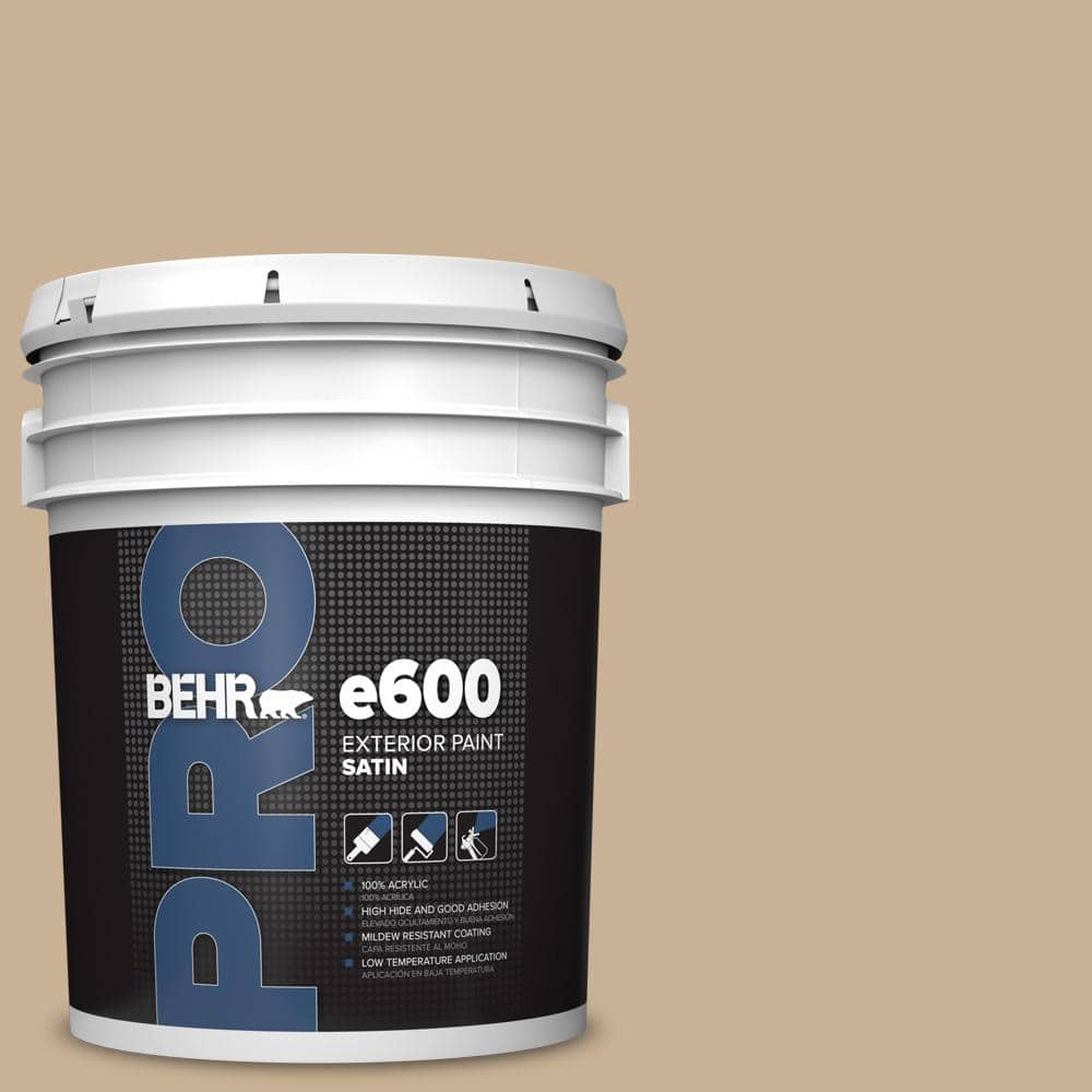 BEHR PRO 5 gal. #MQ2-46 Basswood Satin Enamel Exterior Paint PR64005 ...