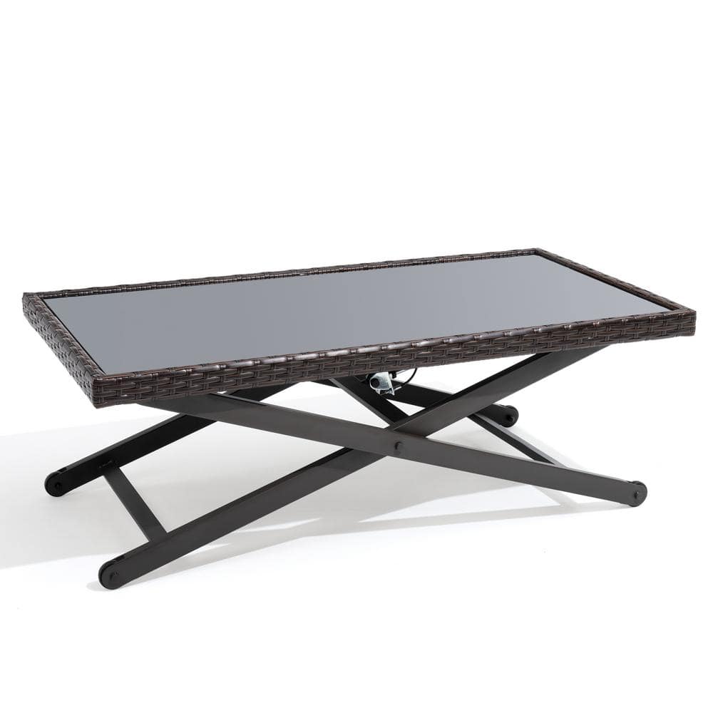 Crestlive Products Aluminum Rectangular Coffee Table with Liftable Top ...