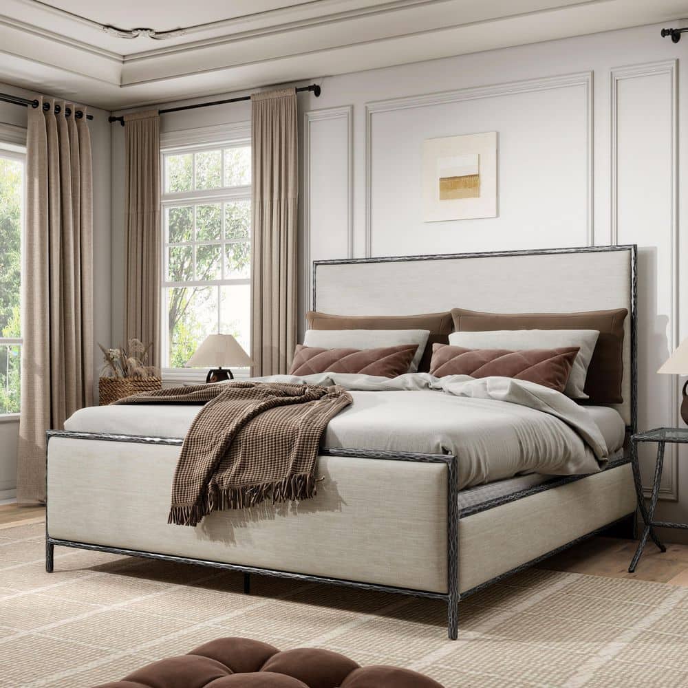 Furniture of America Parto Gray Modern Forged Metal Frame King ...