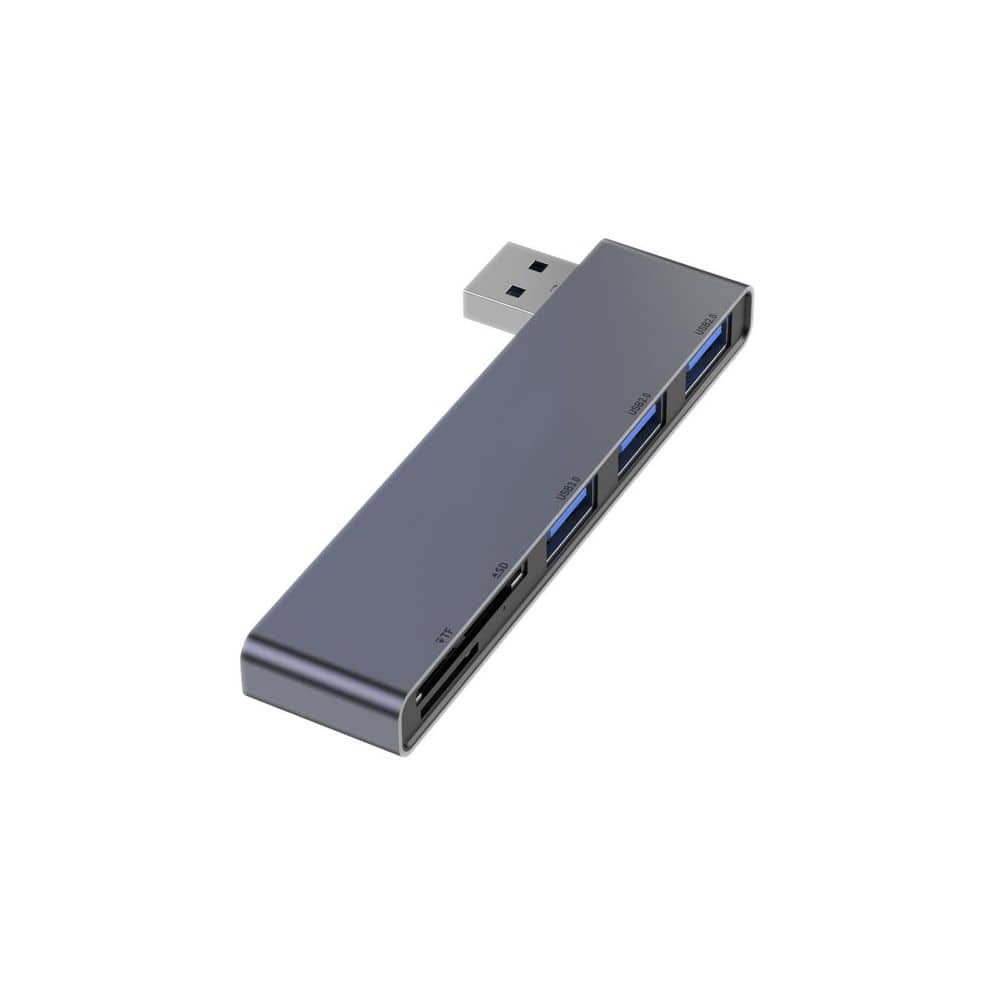 Lukyamzn 5-Port USB Hub Multiport Adapter with USB 3.0 Dual Slot Flash ...