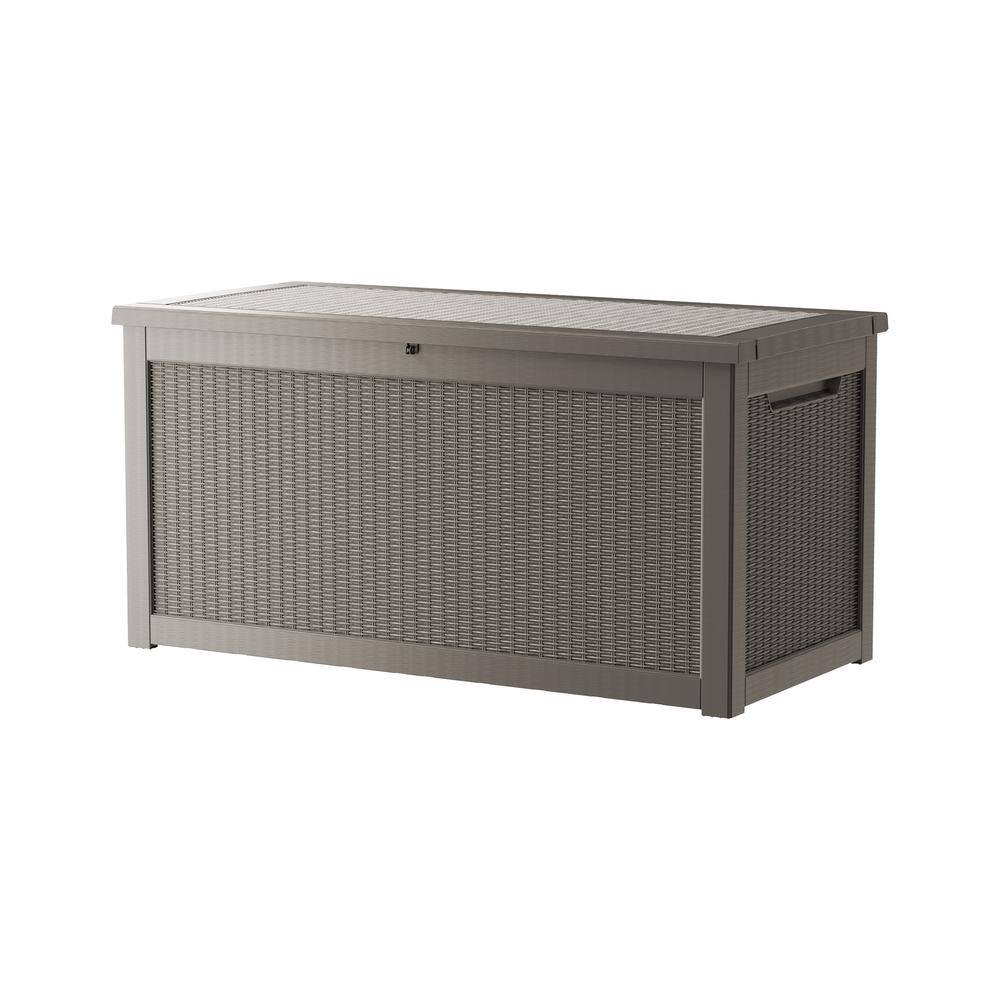 Decksplore 260 Gal. Light Brown Resin Storage Deck Box for Outdoor ...