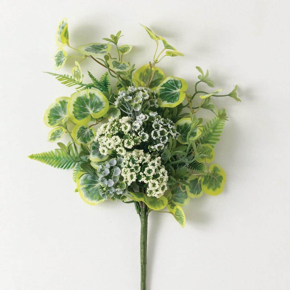 SULLIVANS Artificial 17 in. Spring Grass Flower Spray, Green SGSP - The Home Depot