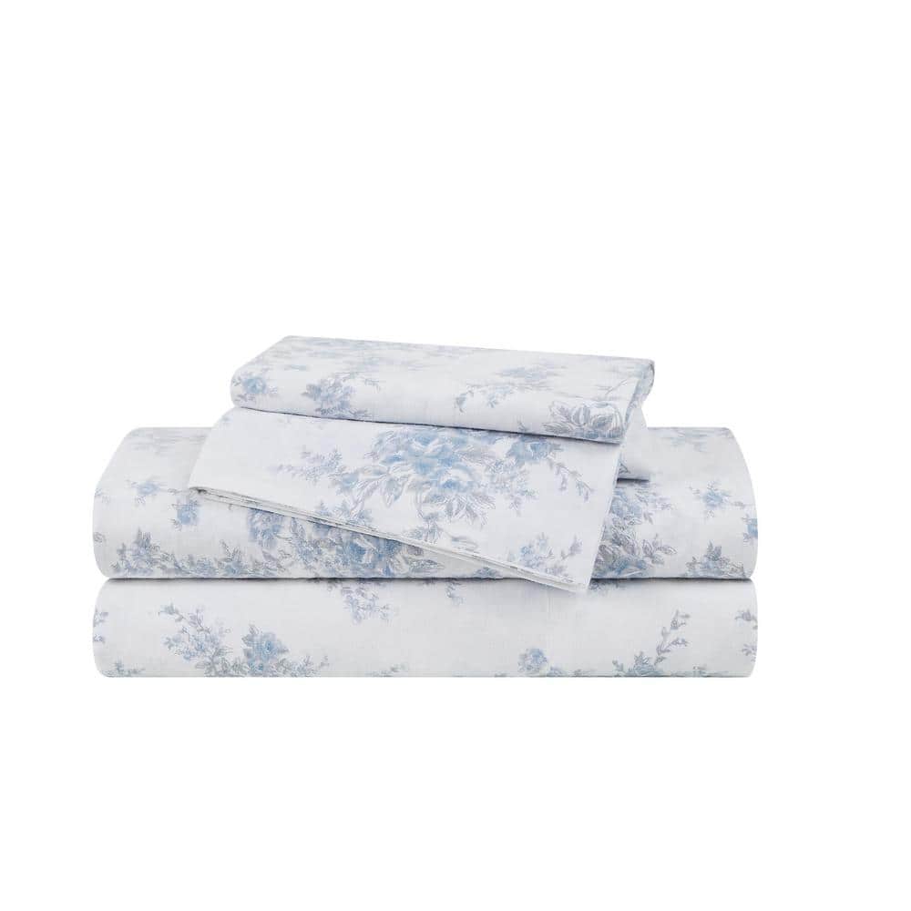 THE FARMHOUSE BY RACHEL ASHWELL British Rose Full 4-Piece Cotton Sheet ...
