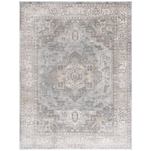 SAFAVIEH Brentwood 8 ft. x 10 ft. Gray/Beige Oriental Area Rug BNT851F ...