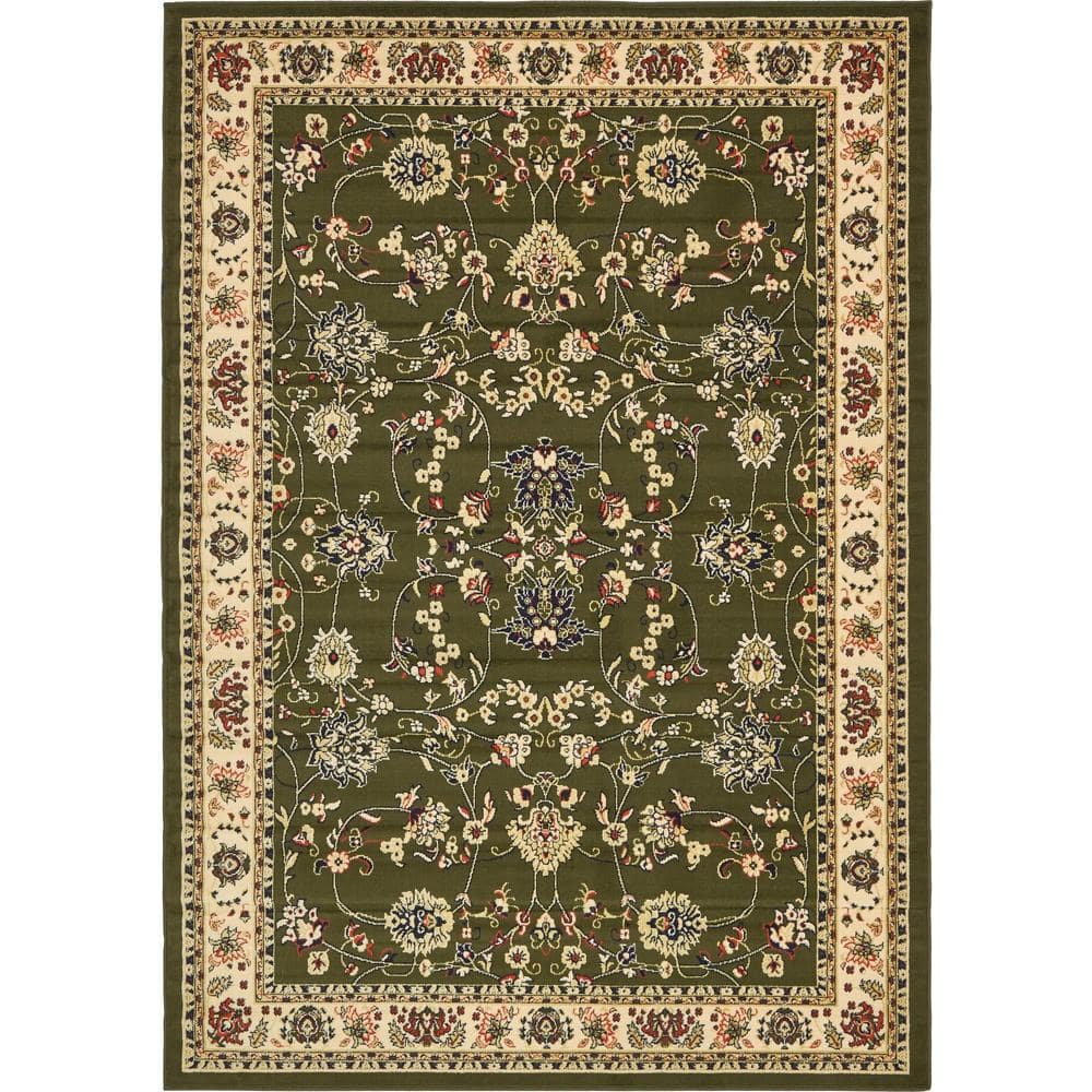 Unique Loom Sialk Hill Washington Green 7' 0 x 10' 0 Area Rug 3128761 ...