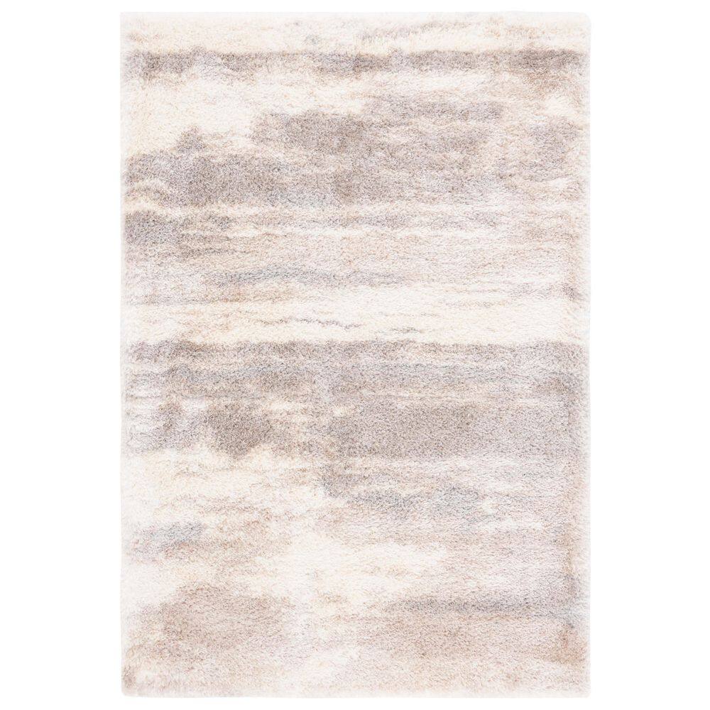 SAFAVIEH Cloud Shag 5 ft. x 8 ft. Ivory/Gray Abstract Flokati Area Rug ...