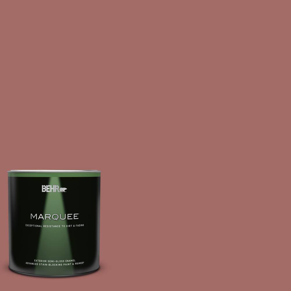BEHR MARQUEE 1 qt. #S150-5 Vermilion Semi-Gloss Enamel Exterior Paint ...