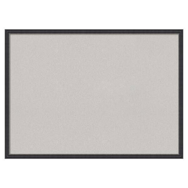 Amanti Art Stylish Black Narrow Wood Framed Grey Corkboard 29 in. x 21 ...