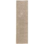 Shaggy Beige 2 ft. x 7 ft. Runner Rug-25512 - The Home Depot