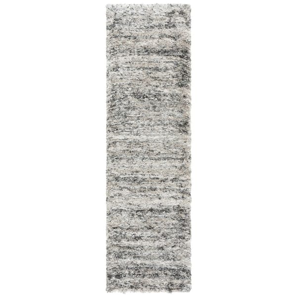 SAFAVIEH Iceland Shag 2 ft. x 6 ft. Cream/Gray Abstract Distressed ...