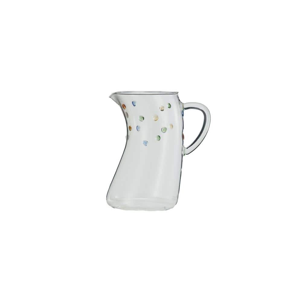 Storied Home 42 fl. oz. Clear Artisanal Borosilicate Glass Pitcher with ...