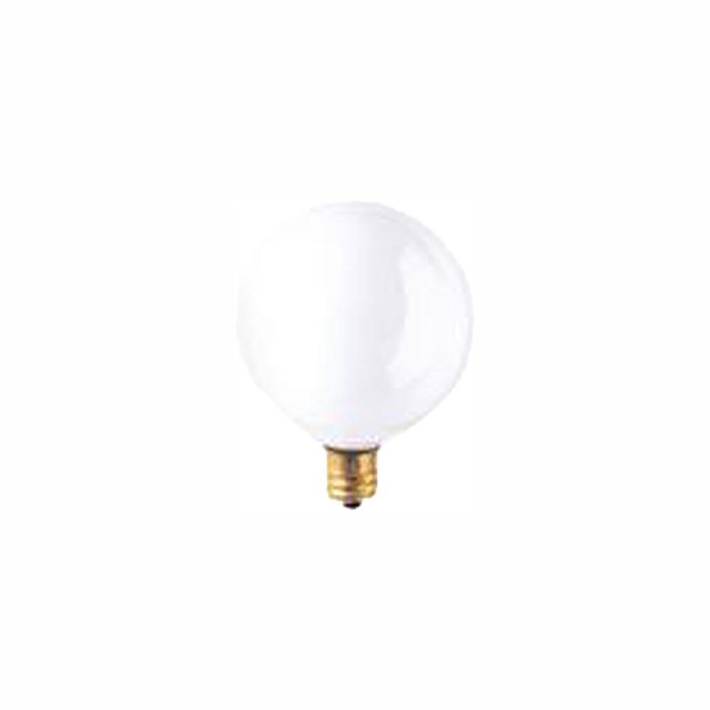 Bulbrite 40-Watt G16.5 White Dimmable (E12) Candelabra Screw Base Warm ...