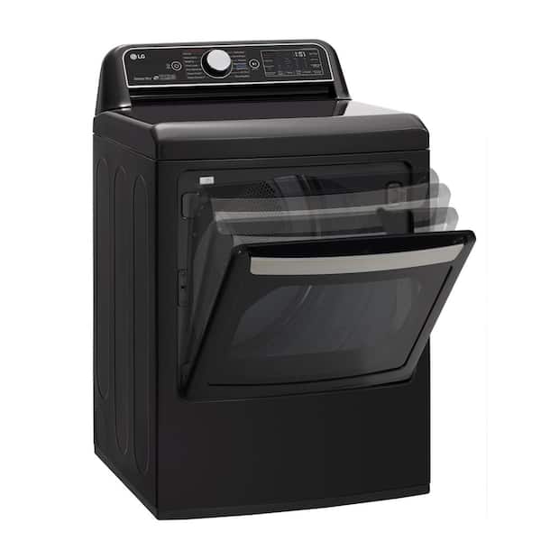 LG 7.3 cu. ft. Vented SMART Electric Dryer in Matte Black with EasyLoad ...