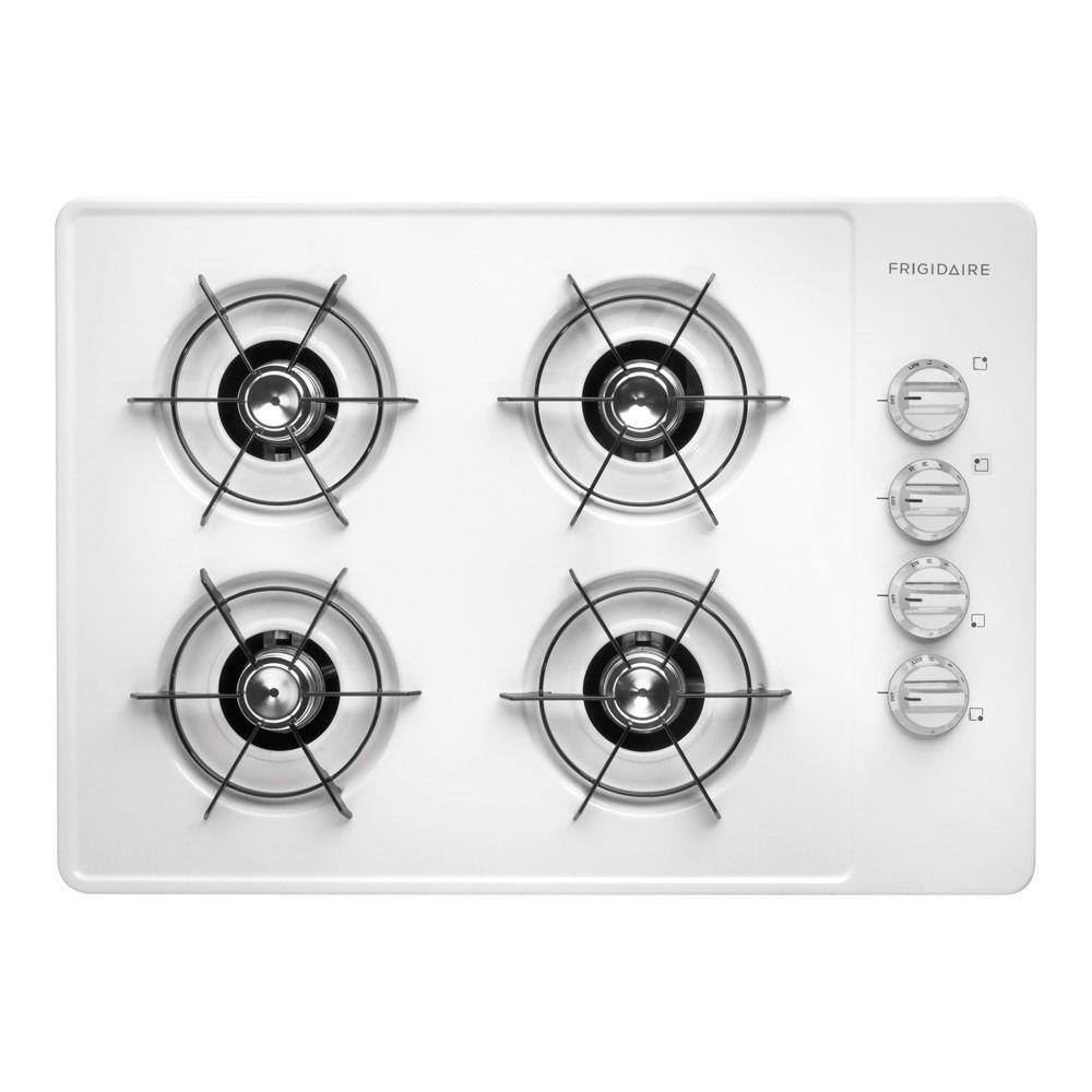 Frigidaire 30 in. Gas Cooktop in White with 4 Burners FFGC3005LW - The ...