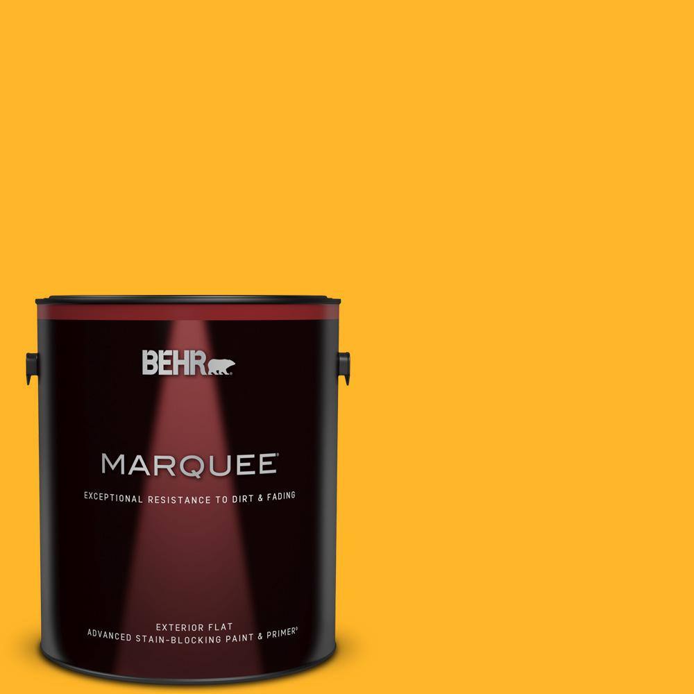 BEHR MARQUEE 1 gal. #P260-7 Extreme Yellow Flat Exterior Paint & Primer ...