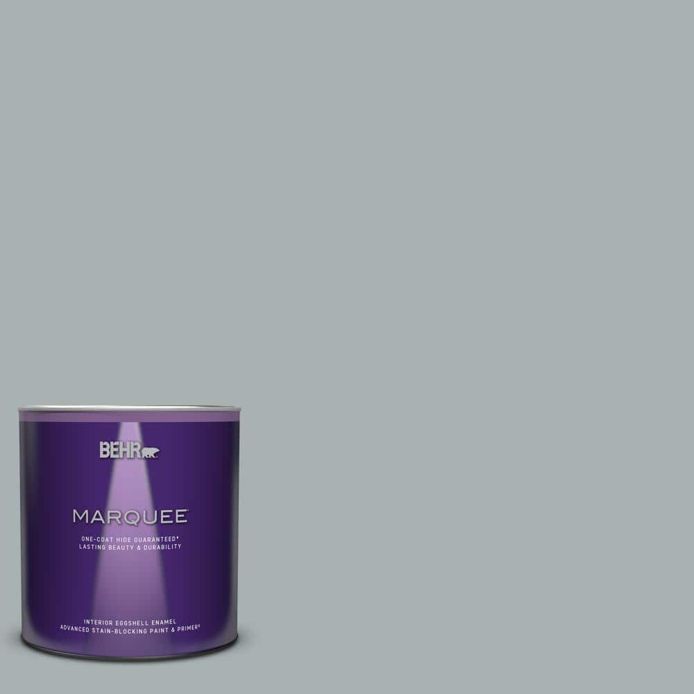 BEHR MARQUEE 1 qt. #730F-4 Flint Smoke One-Coat Hide Eggshell Enamel ...