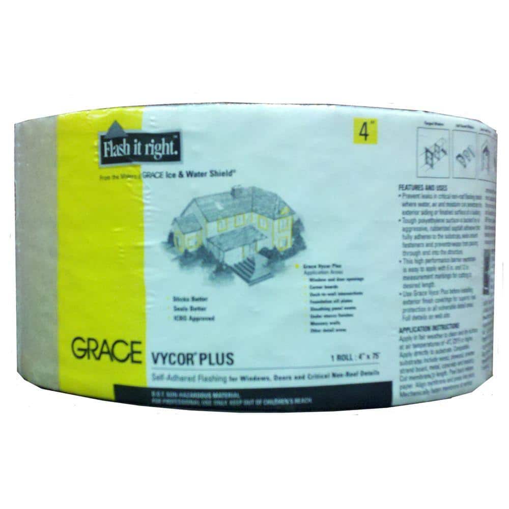 Grace 4 in. x 75 ft. Vycor Plus Flexible Flashing 5003100 - The Home Depot