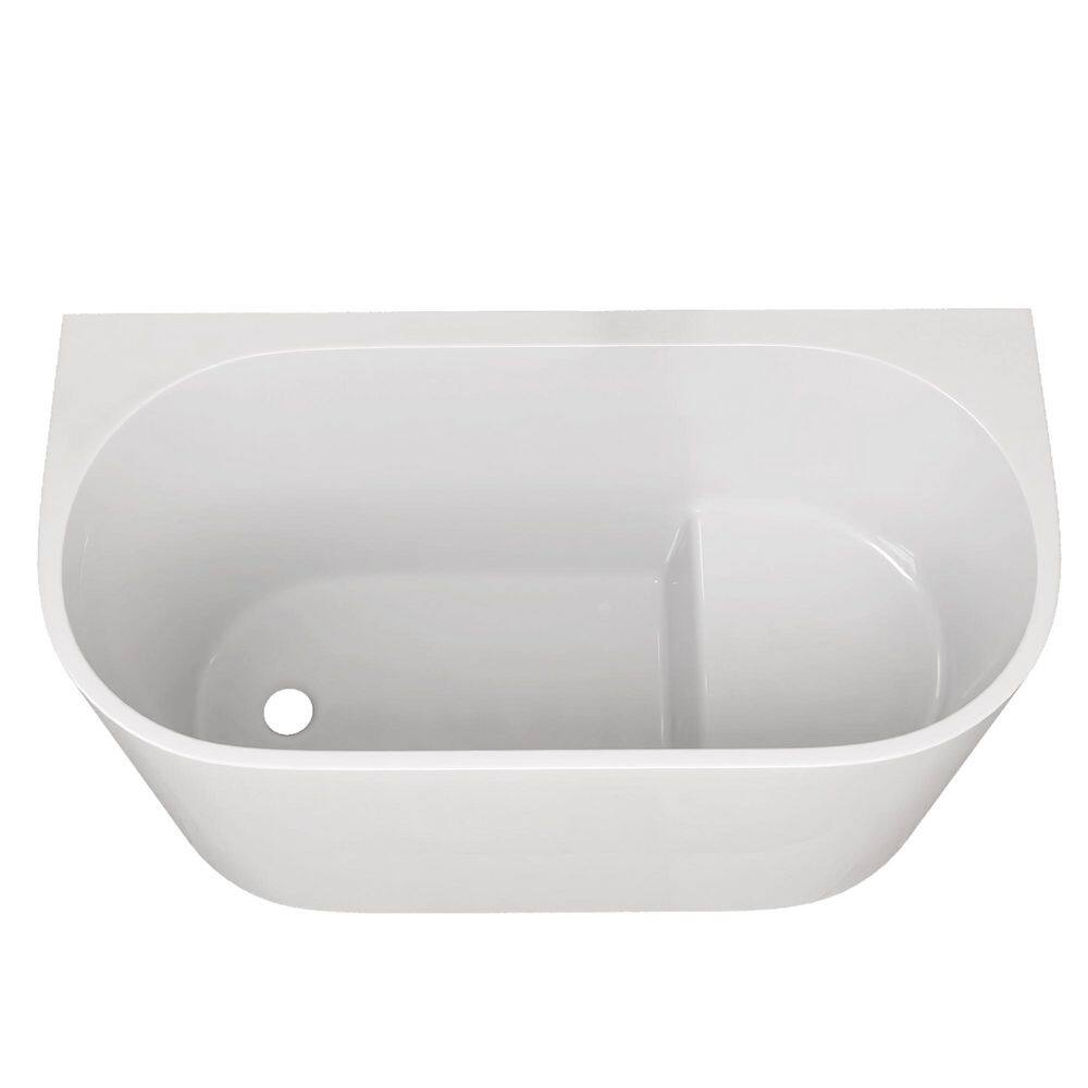 NTQ 47 in. W x 27 in. L Soaking Bathtub Acrylic Tubs Stand Alone Oval ...